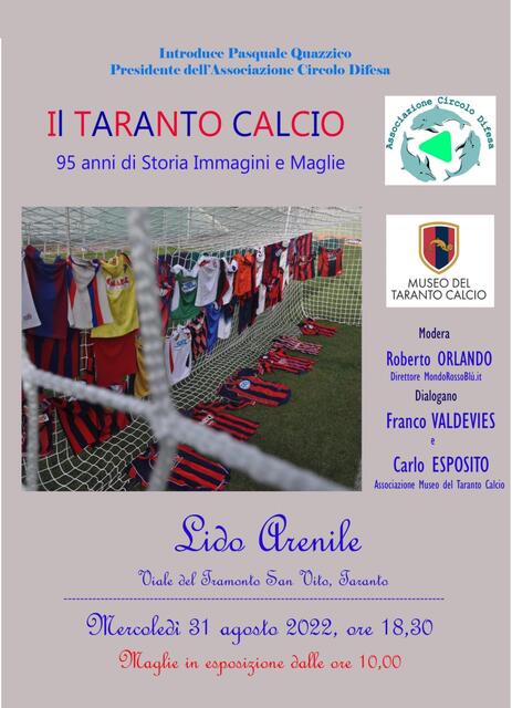 Taranto Calcio: Una mostra al Lido Arenile per i 95 anni di storia